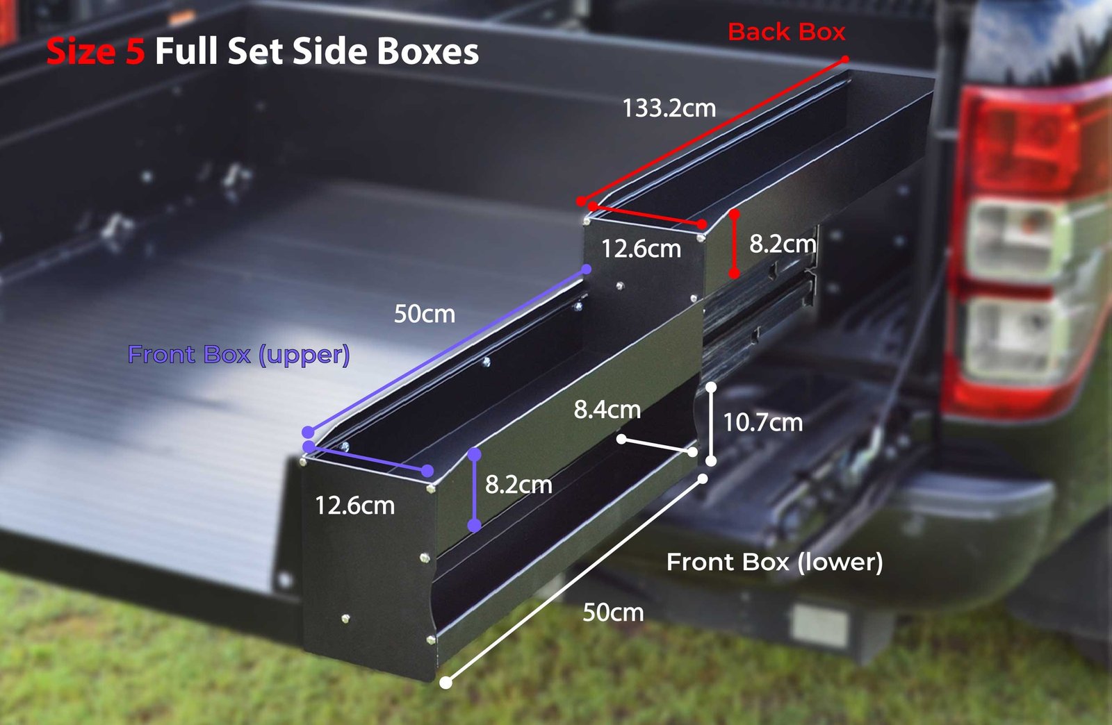 Full Set of Side Boxes for Utes – Ezi Reach Storage Upgrade